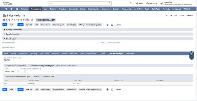 NetSuite TrackTraceRX Integration | Jobin & Jismi