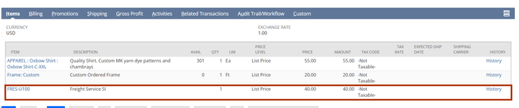 Sales Order Freight Charge Add-On | Jobin & Jismi